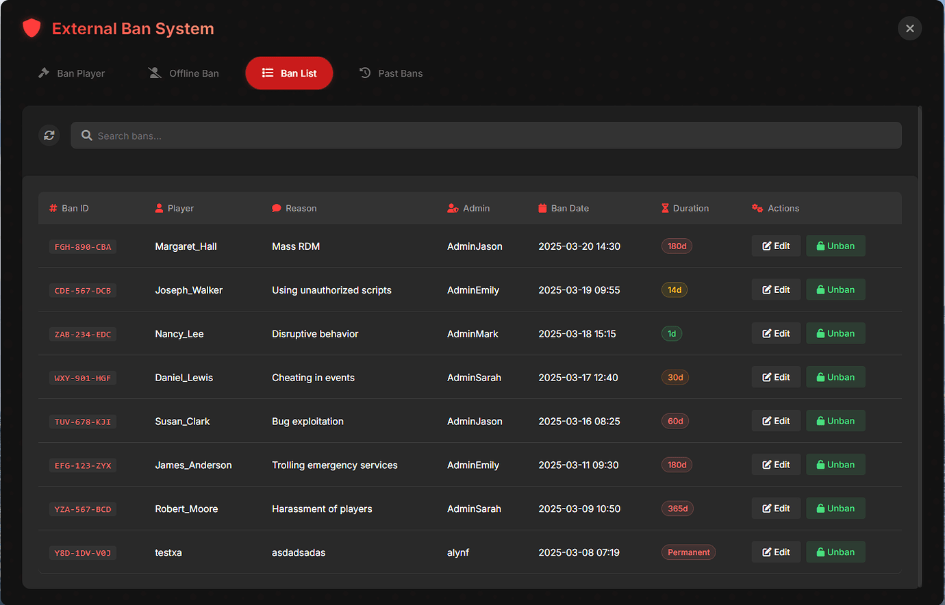 [ESX/QB/STANDALONE] Advanced Ban System - FiveM Releases - Cfx.re Community