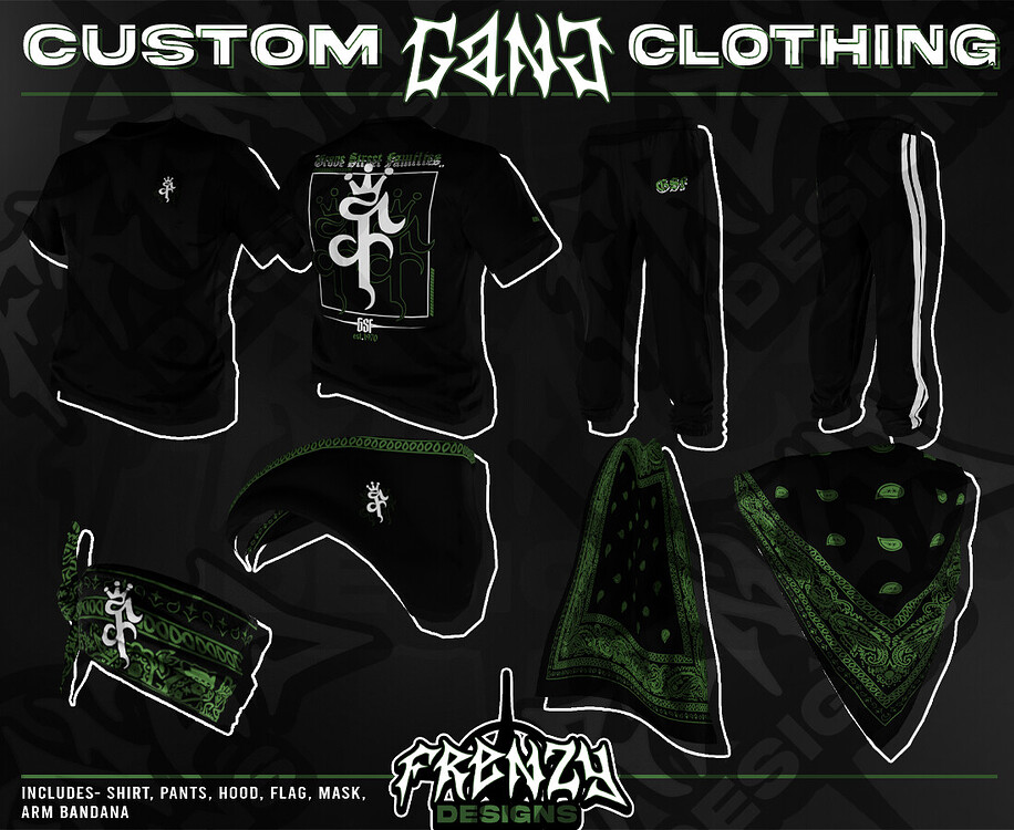 [PAID] Lore Gang Clothing Packs. Traids, Vagos, Ballas & GSF - FiveM ...