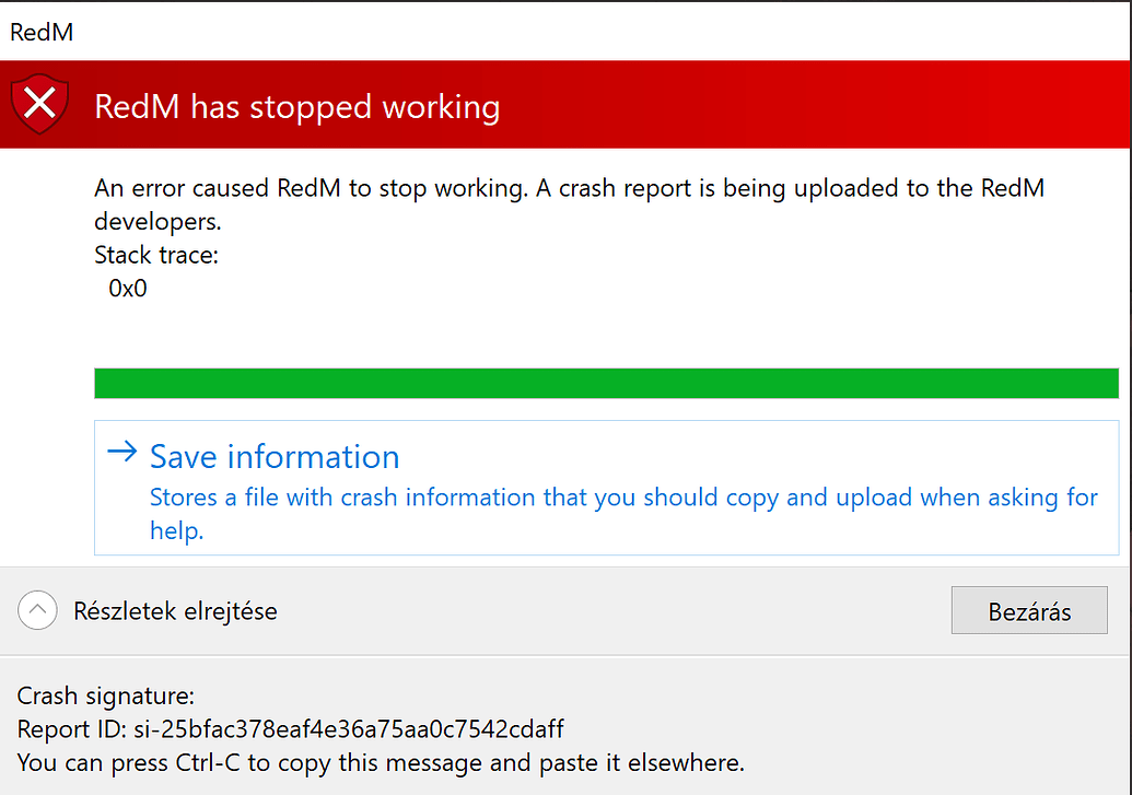 0x0 error code in redm - RedM Client Support - Cfx.re Community