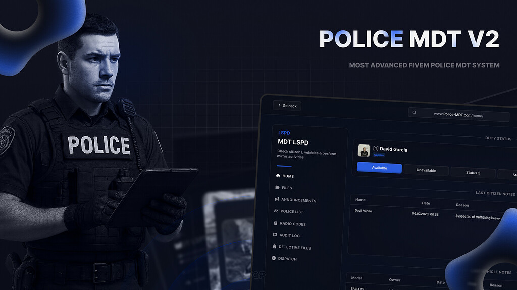 [PAID] Advanced Police MDT & Dispatch V2 [ESX/QBOX/QB] - FiveM Releases ...
