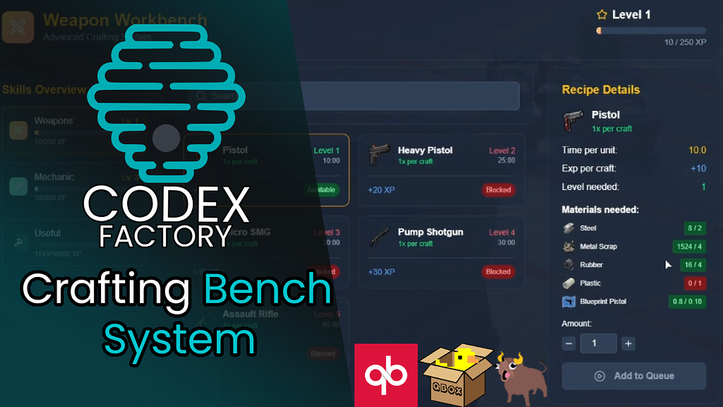 Crafting Bench System [QBox | QBCore | ESX | Standalone ] - FiveM ...