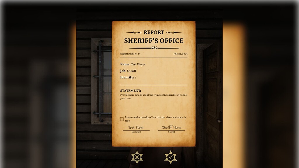 Sheriff Report [VORP] - RedM Releases - Cfx.re Community