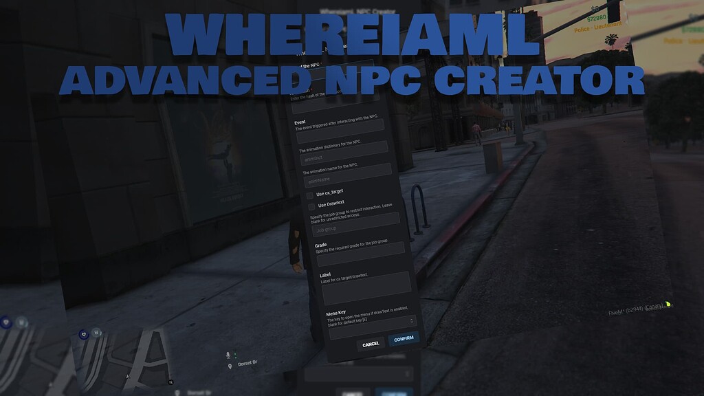 WhereiamL Advanced NPC Creator - FiveM Releases - Cfx.re Community