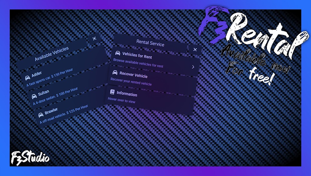 FREE ║QBX ║ FzRental ║ FiveM Script ║ Rental Service ║ - FiveM Releases ...