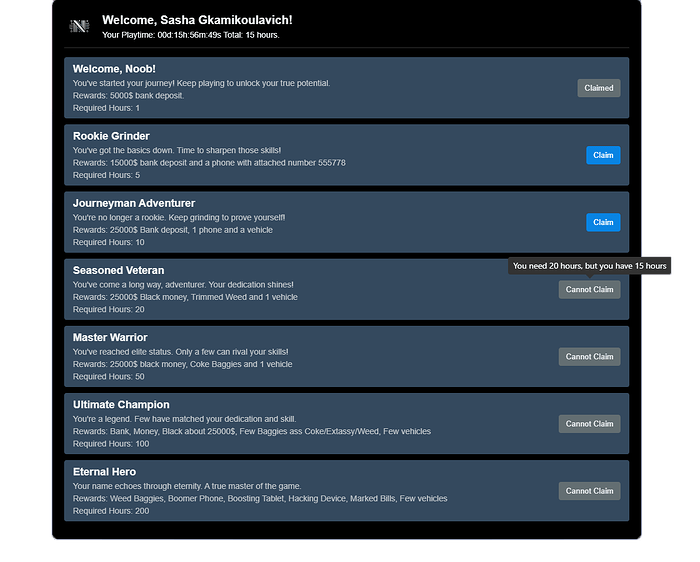 N - Develoments | Playtime | XMASS Discount - FiveM Releases - Cfx.re ...