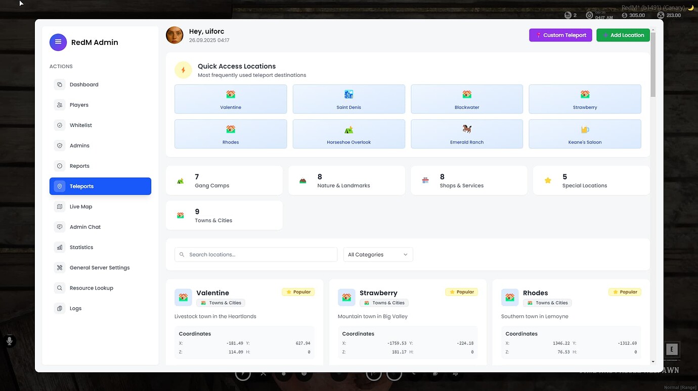 Premium Admin Menu & Report, Whitelist, Livemap & more | CAS - RedM ...