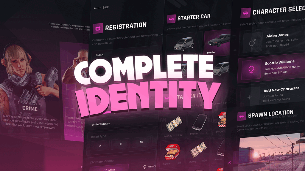 [PAID] [ESX, QBOX, QBCORE] MultiCharacter + identity | pinkFrog.io ...