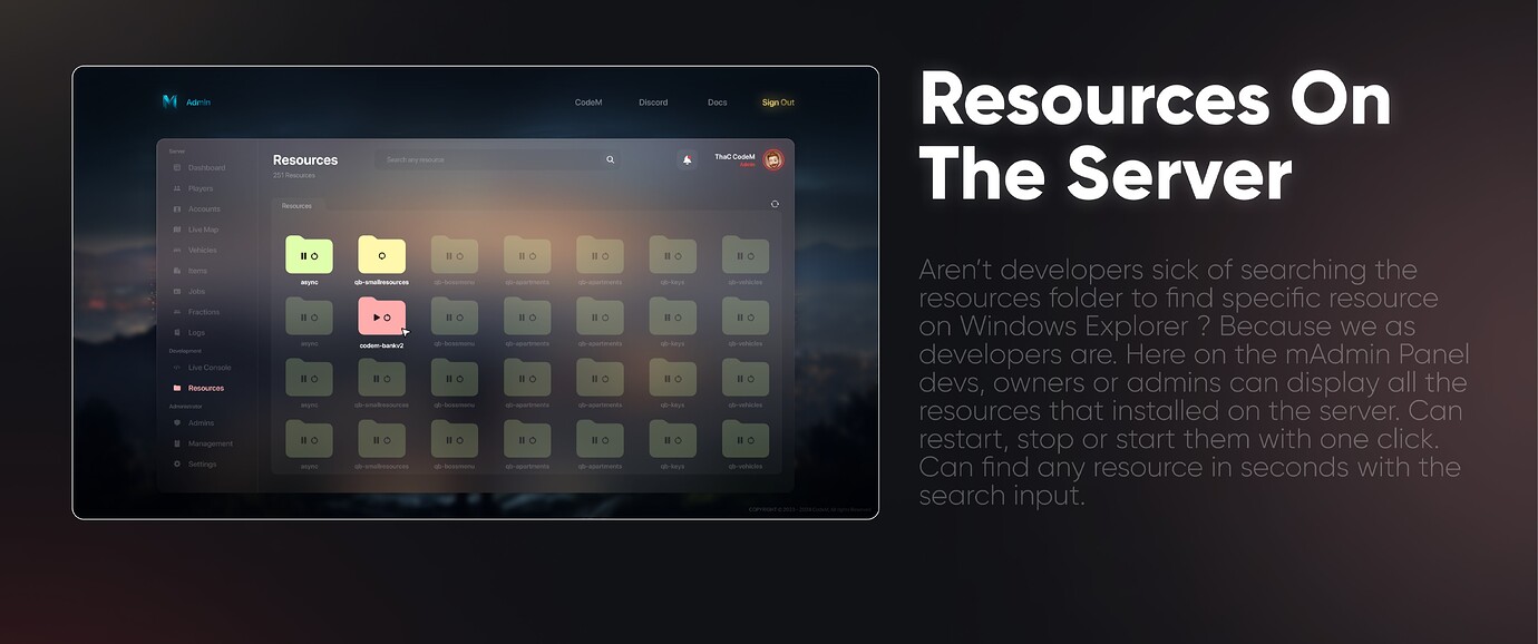 CodeM mAdmin Ultimate Web Panel | ESX - QB - FiveM Releases - Cfx.re Community