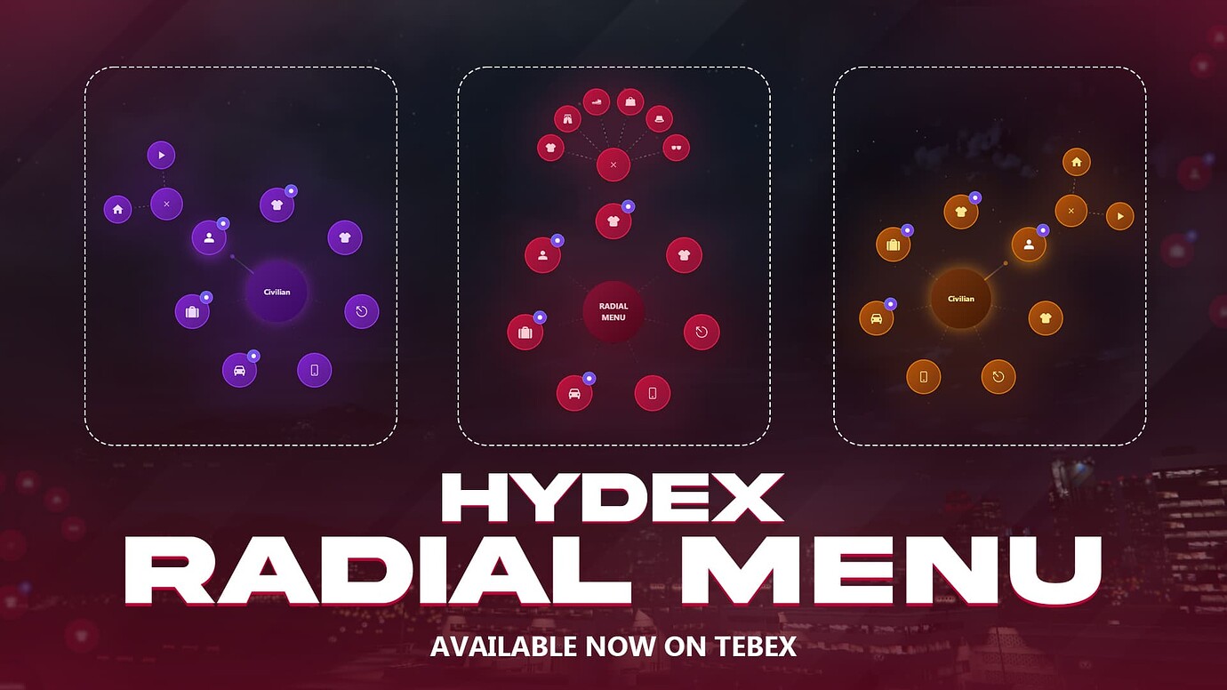 [QBOX / ESX / QBCORE] Hydex RadialMenu | An advanced premium radialmenu ...
