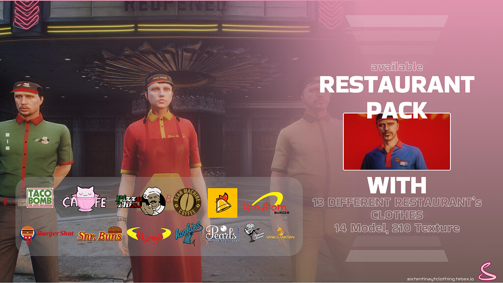 Restaurants Clothing Bundle [Open Source][Updated][35%off] - FiveM Releases - Cfx.re Community