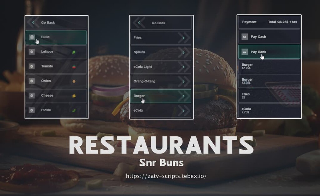 [ZaT-SCRIPTS][QBCore/ESX] FIVEM RESTAURANT SNR BUNS AND MORE - FiveM ...
