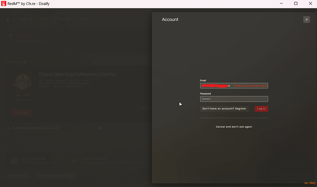 Redm won't let me login. - RedM Client Support - Cfx.re Community Redm won't let me login. - RedM Client Support - Cfx.re Community