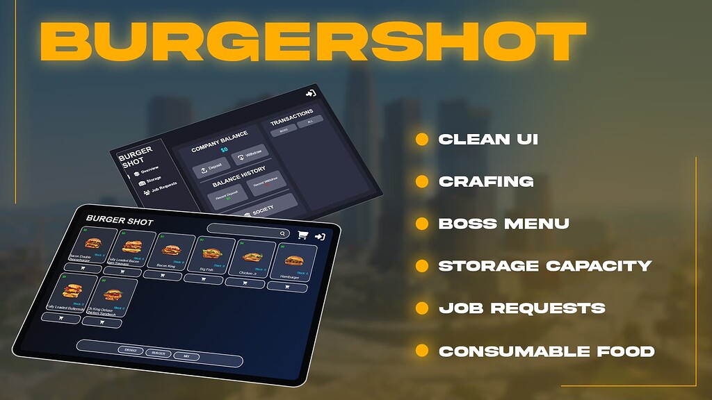 [Release] [ESX]/[QB] Burger Shot V2 | Crafting + Ingredients + Stock + Boss Menu + Storage + Job ...