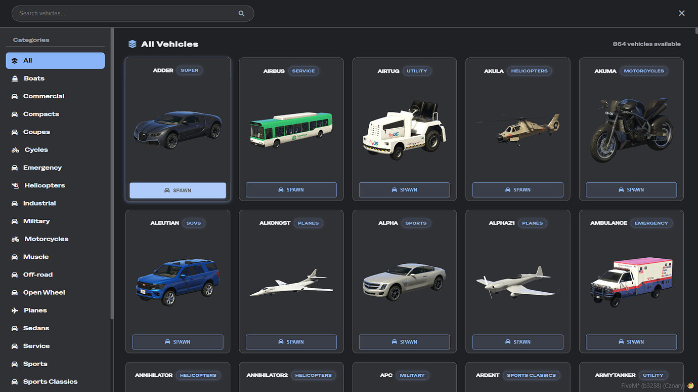 Rup-VehicleSpawner 🚗 - FiveM Releases - Cfx.re Community