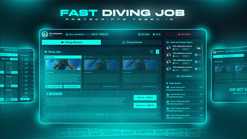Fast Scripts Fast Diving Multi JOB FiveM [ESX / QBCore / QBox] - FiveM ...