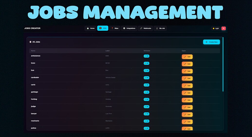 [PAID] Advanced Jobs Creator - Complete Job Management System | [ESX ...