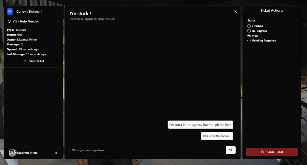 Ticket system - with discord integration (Source Available) - FiveM Releases - Cfx.re Community