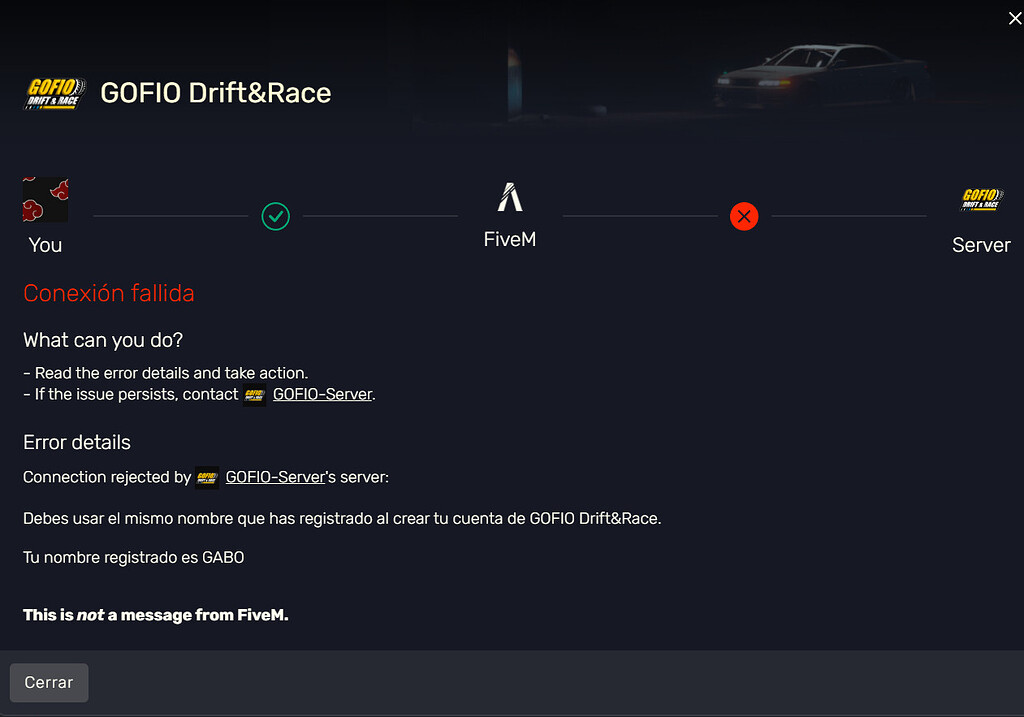 I registered on the server with the wrong name - FiveM Client Support ...