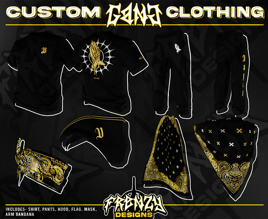 [PAID] Lore Gang Clothing Packs. Traids, Vagos, Ballas & GSF - FiveM Releases - Cfx.re Community