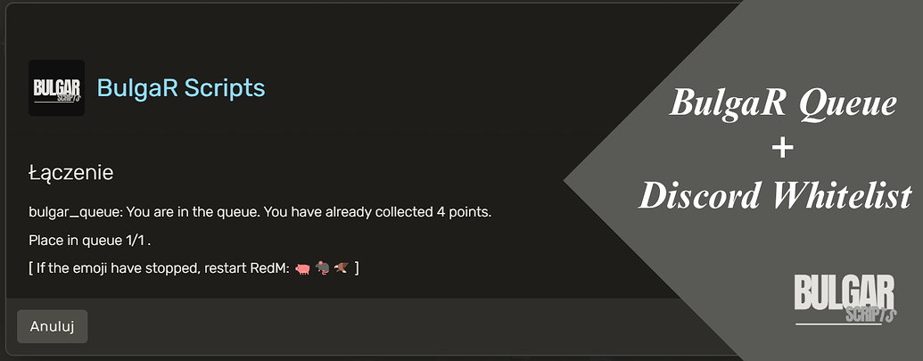 BulgaR Queue + Discord Whitelist - RedM Releases - Cfx.re Community