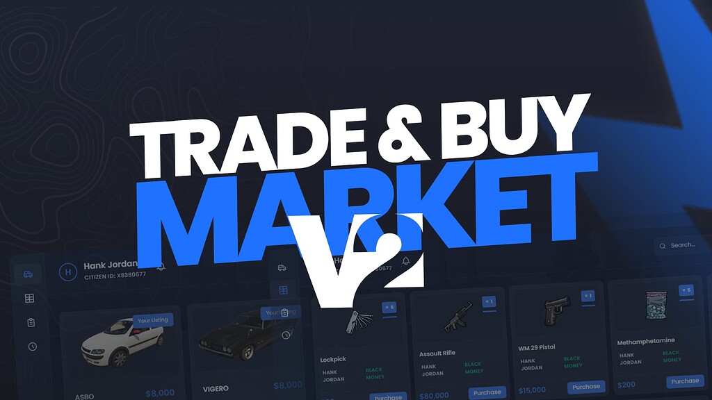 [PAID] [ESX/QB/QBX] Trade & Buy Market V2 (TBM) | Player2Player System ...