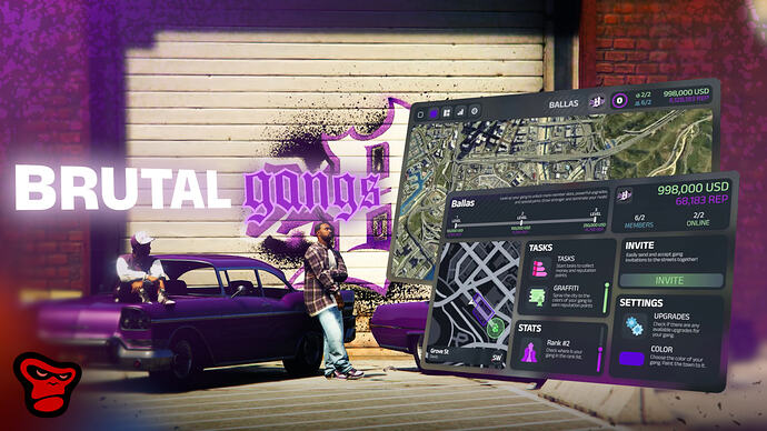 Gang System [ESX/QBCORE/QBOX] Brutal Scripts - FiveM Releases - Cfx.re ...