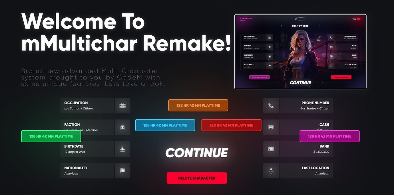 CodeM mMultichar Remake (Advance Multicharacter System) - FiveM ...