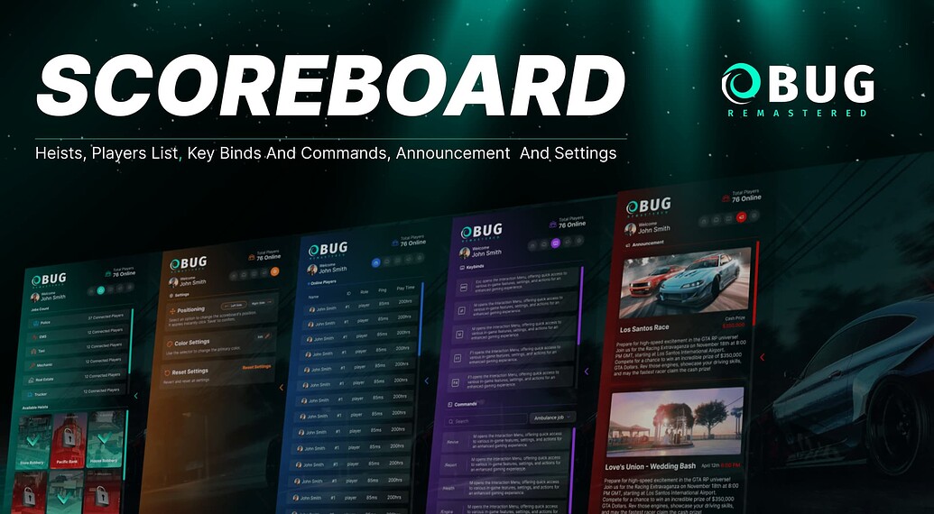 0BugScripts Scoreboard - Customizable UI, Discord Integration & More! - FiveM Releases - Cfx.re ...