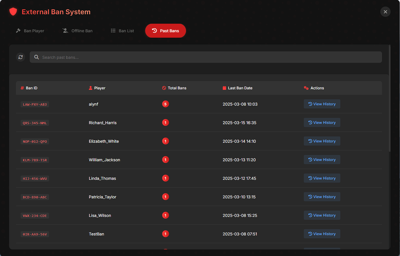 [ESX/QB/STANDALONE] Advanced Ban System - FiveM Releases - Cfx.re Community