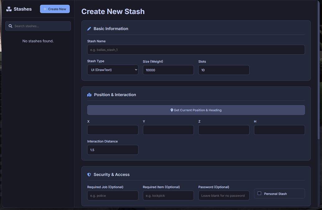 [PAID] [QB/ESX] Stash Creator V2 - Advanced InGame Stash Creator ...