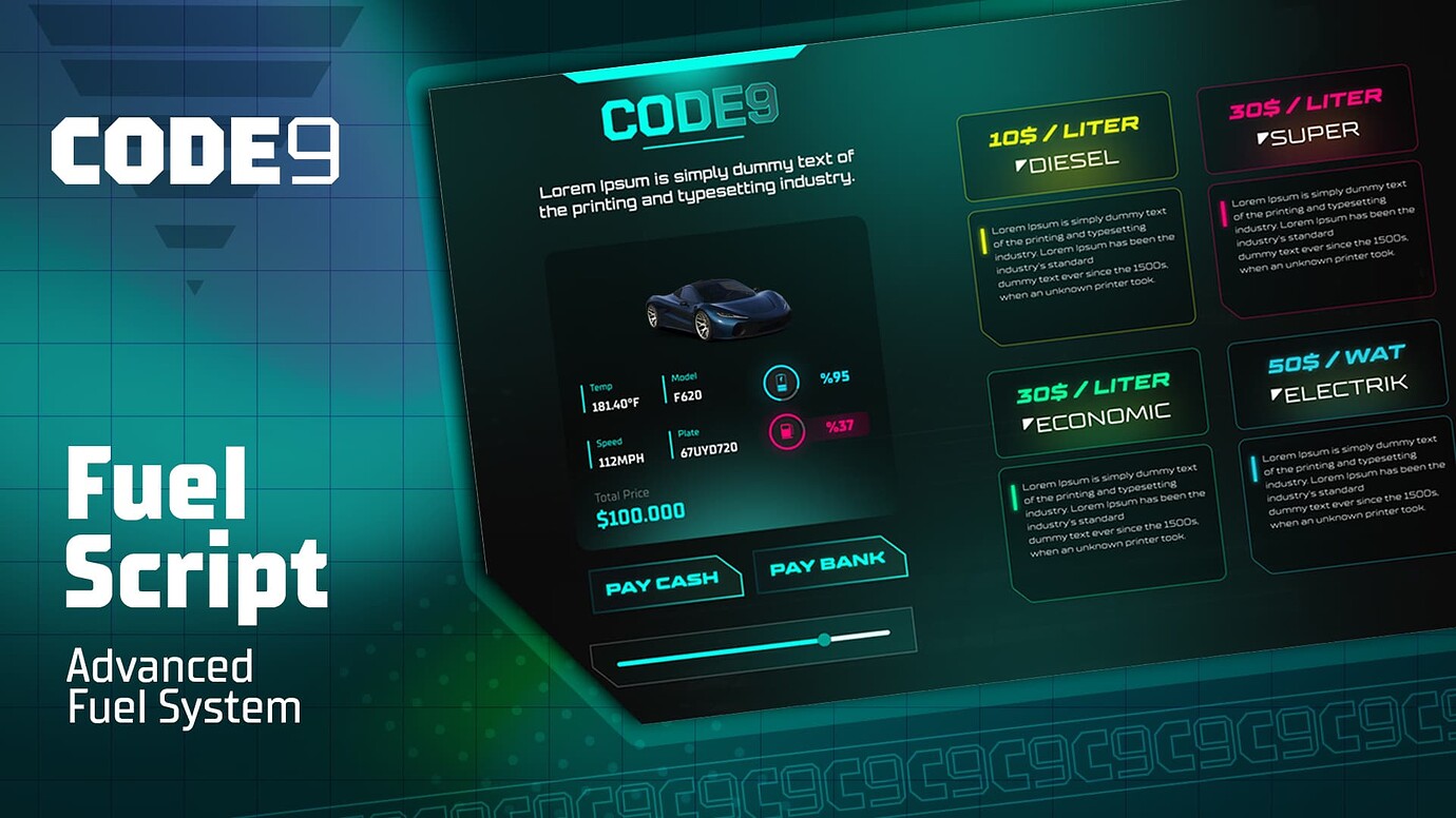 [PAID] Code9 - Advanced Fuel System - FiveM Releases - Cfx.re Community