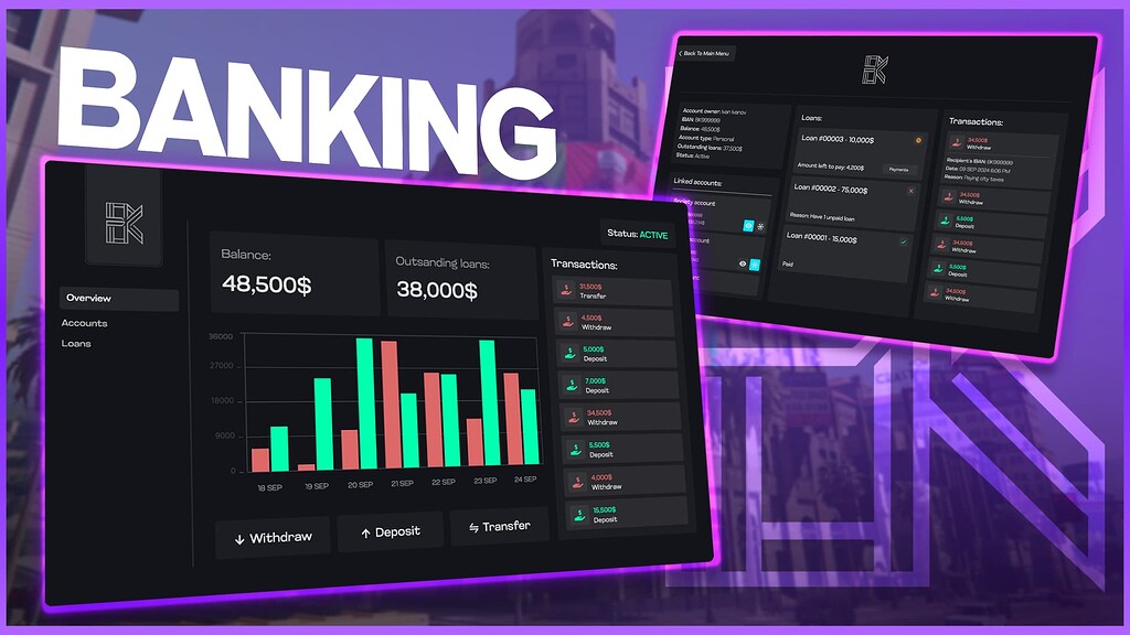 BK Banking – Loans, Inspector, accounts and much more - FiveM Releases ...