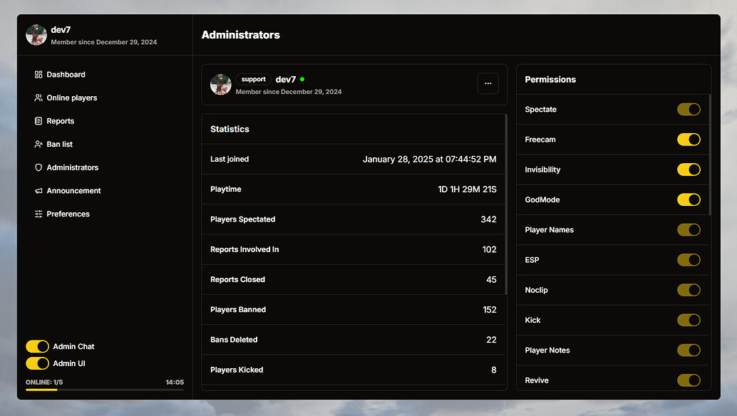 Admin Menu - Highly customizable (actually), Any framework! - FiveM ...