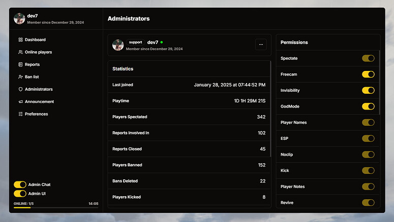 Admin Menu - Highly customizable (actually), Any framework! - FiveM ...