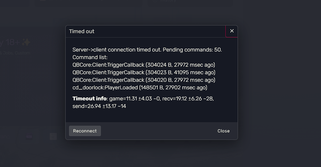 Timed out from all servers - FiveM Client Support - Cfx.re Community
