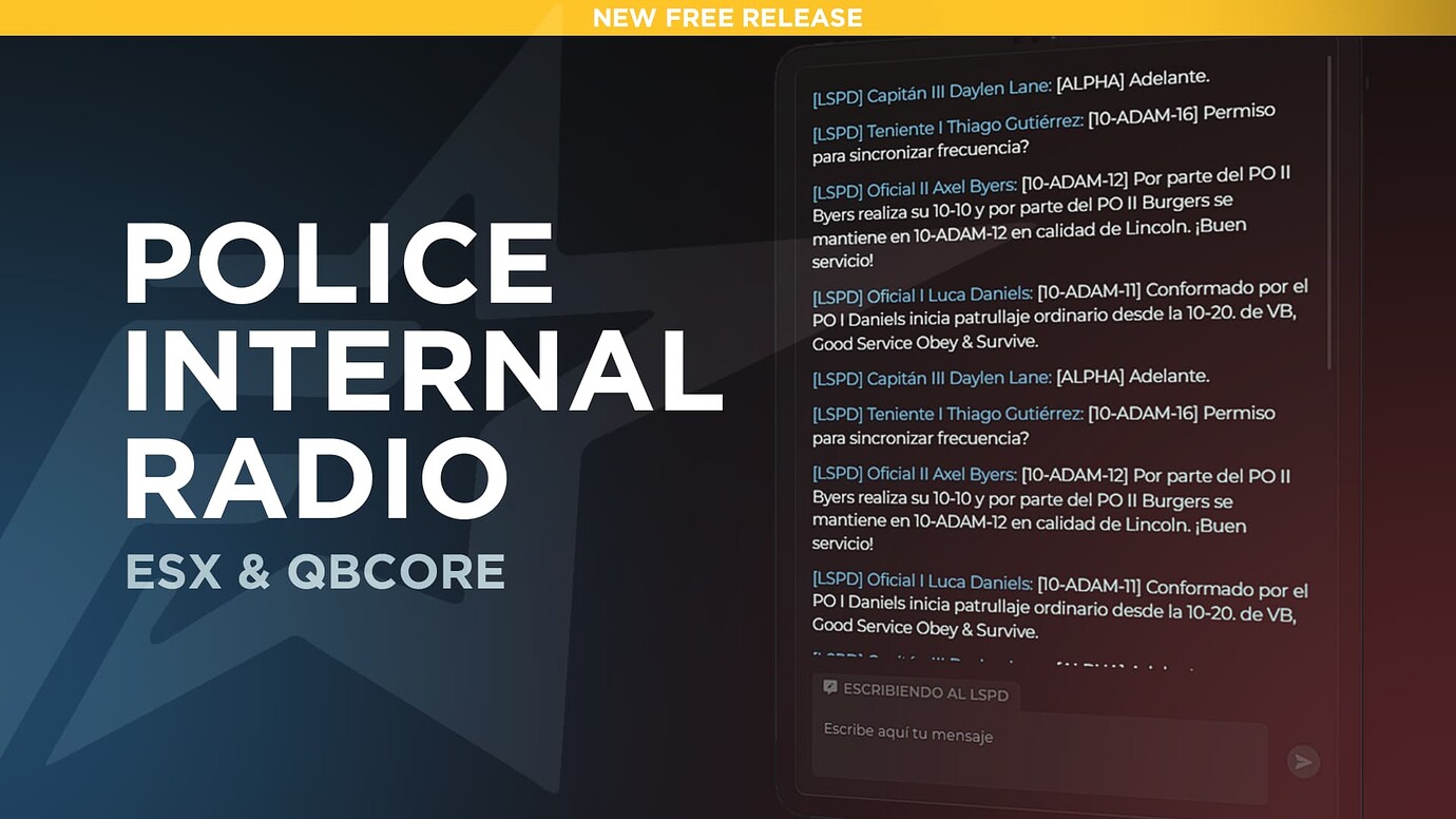 [FREE] Internal Police Radio QB&ESX (FiveStar FiveM Script) - FiveM ...