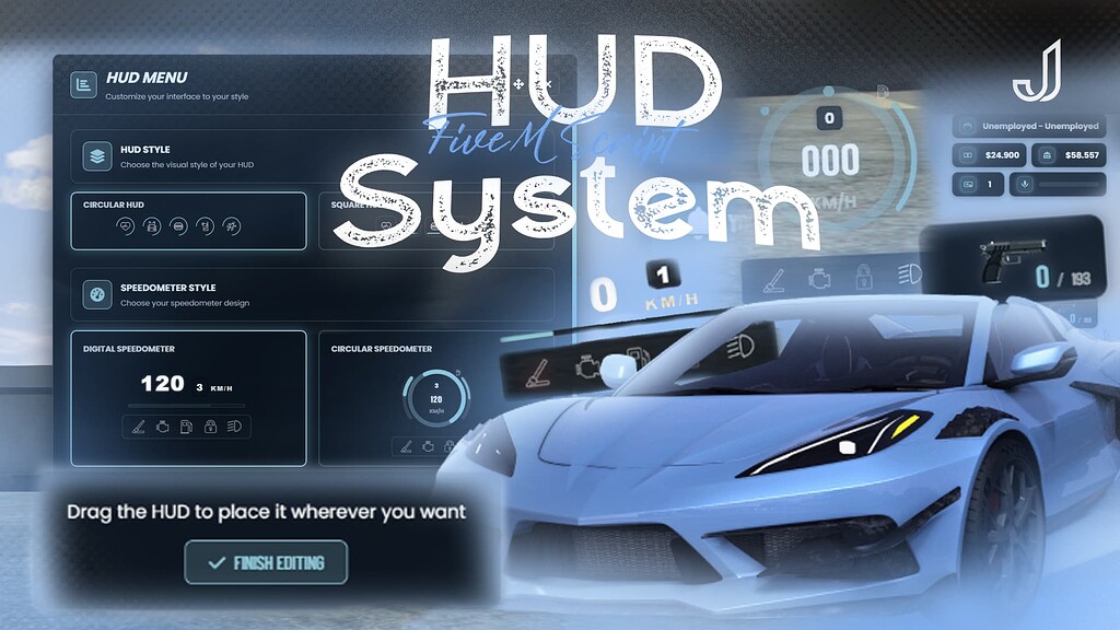 FiveM HUD Script Jota Dev System Showcase | Dynamic, Responsive, Optimized | ESX, QBox & QB-Core ...