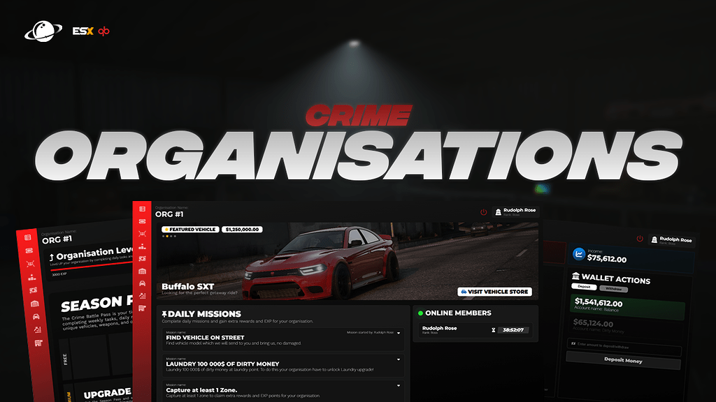 Gangs/Organisations Script! Bossmenu, Tablet, Missions, Season Pass ...