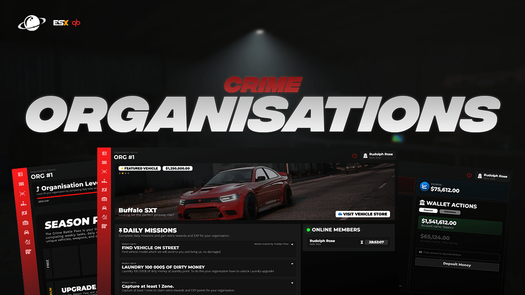 Gangs/Organisations Script! Bossmenu, Tablet, Missions, Season Pass ...