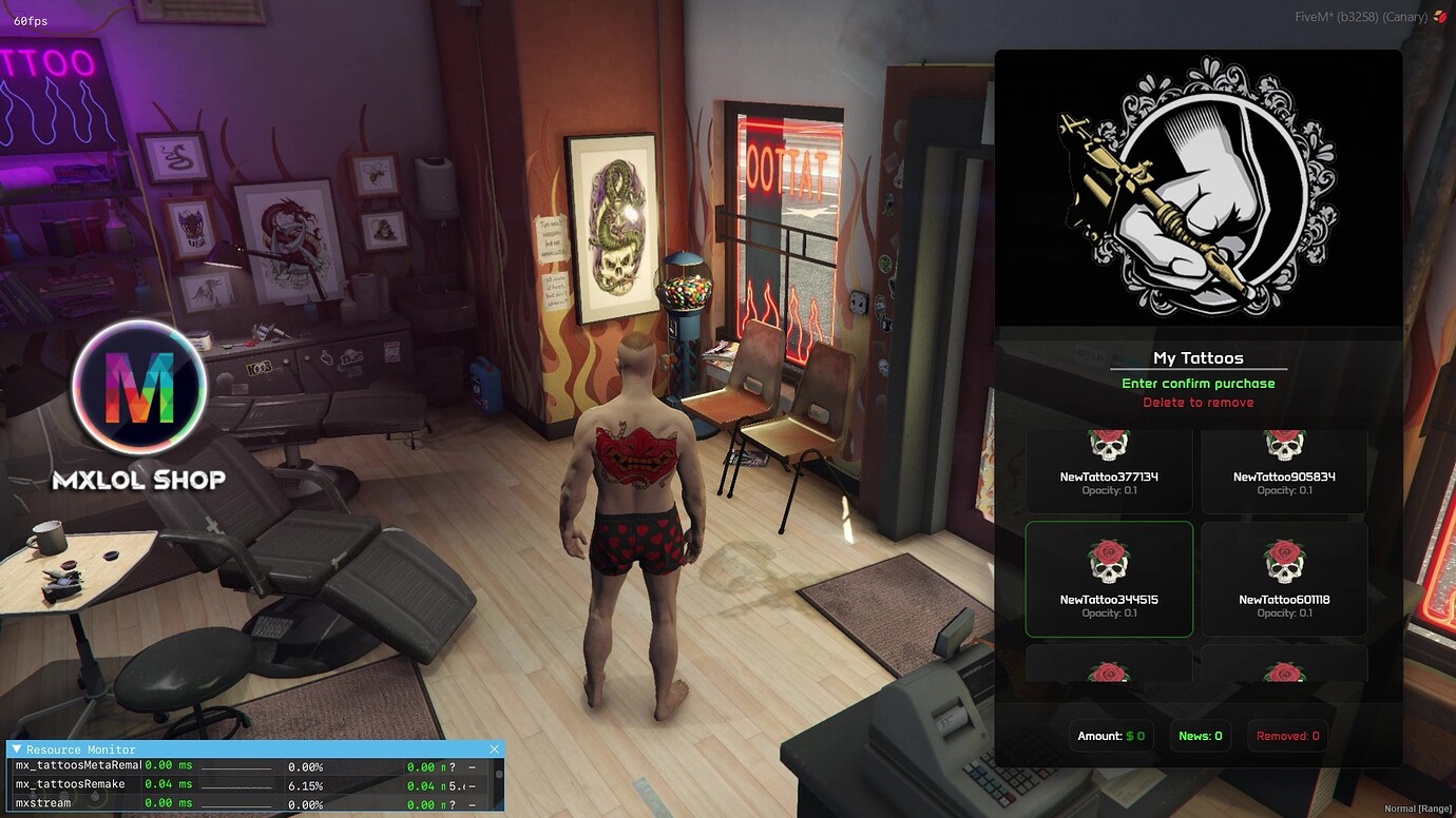 Tattoos Shop (Create Your Tattoos)[ESX/QBCore/STANDALONE][PAID] - FiveM ...