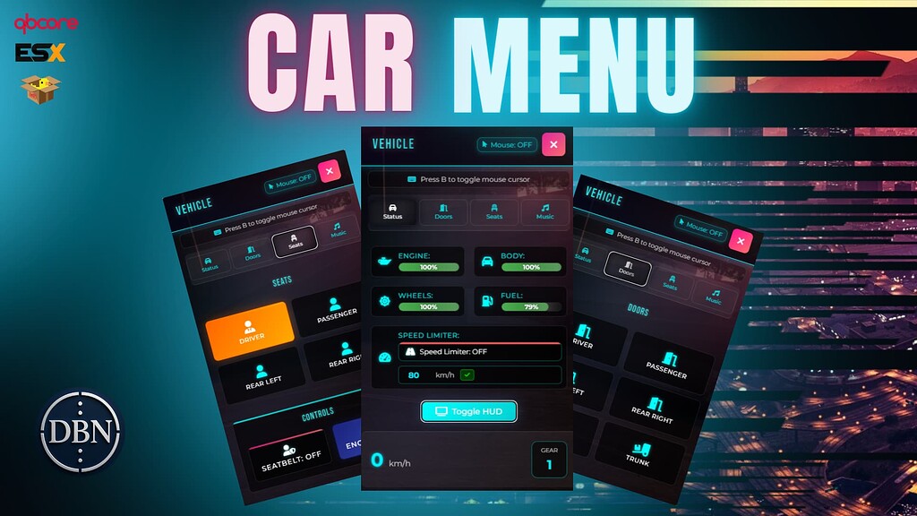 Car Menu v2.0 [ESX/QB/QBOX] ADVANCED VEHICLE CONTROL SYSTEM - FiveM ...