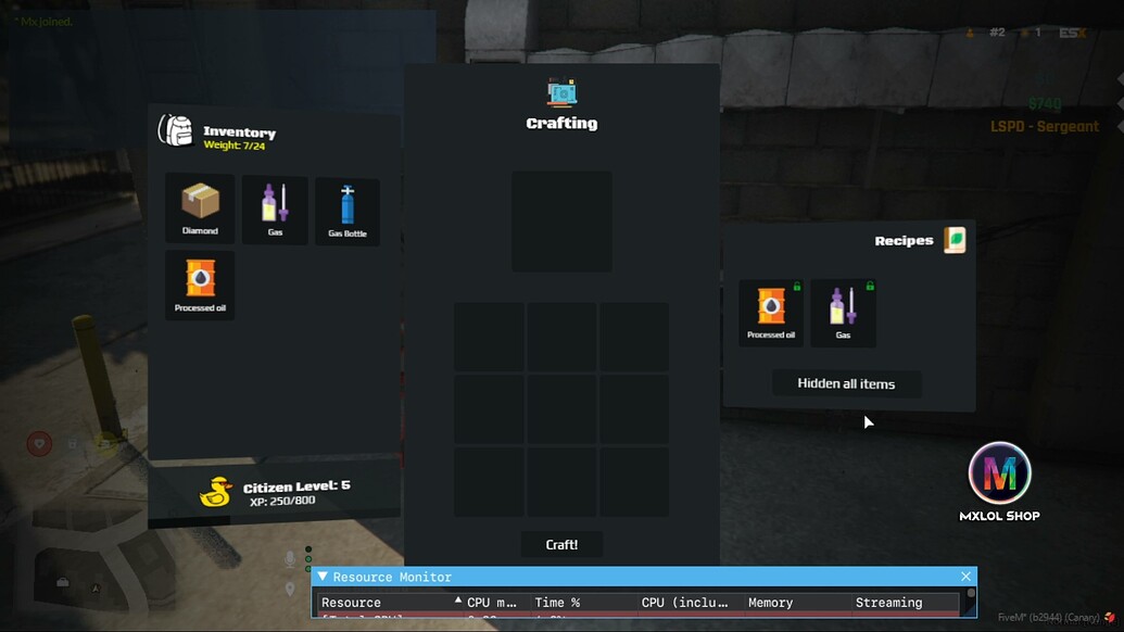 Mx Crafting V2 [ESX/QBCore][PAID] - FiveM Releases - Cfx.re Community