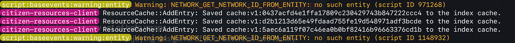 Help Warning NETWORK GET NETWORK ID FROM ENTITY - Bug Reports - Cfx.re ...