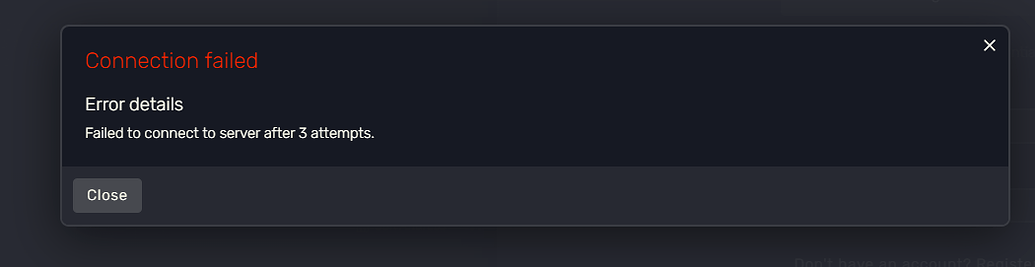 Failed to connect to server after 3 attempts - FiveM Client Support - Cfx.re Community