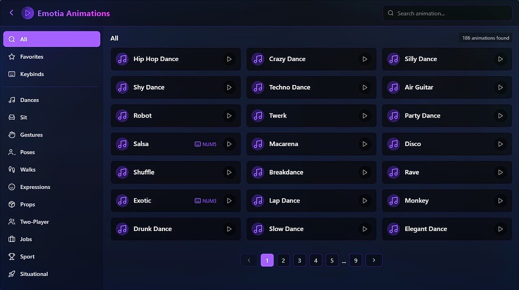 Emotia Animations (Placed Animations, Keybinding, Two-Player Animations ...