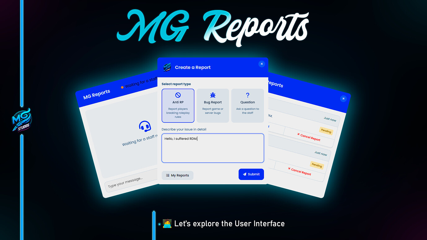 📩 MG Reports | Standalone | Advanced In-Game Report System - FiveM ...
