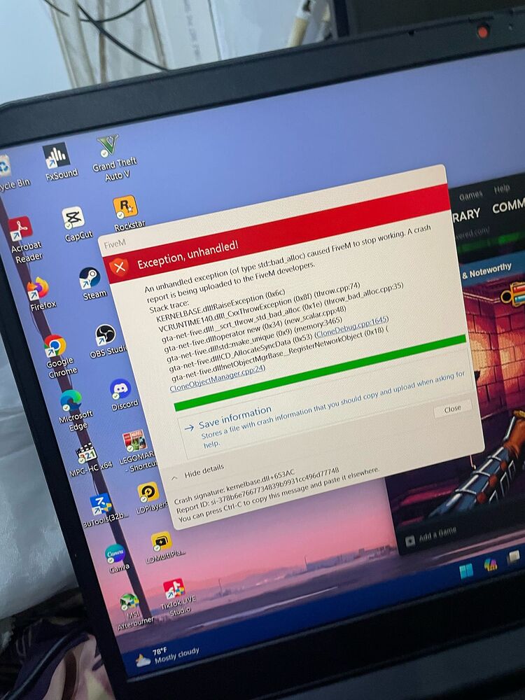 Fivem Crash Error Gta Exe B2802 Solution Please Fivem Client Support Cfx Re Community