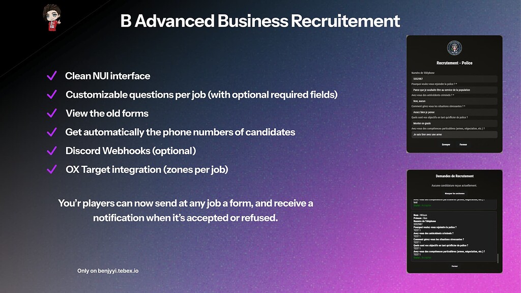 [PAID] 9.99€ Advanced Recruitement System - FiveM Releases - Cfx.re ...