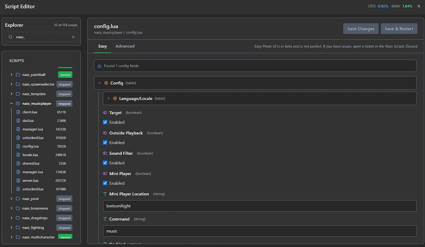 Nass Advanced In-Game Config Editor - FiveM Releases - Cfx.re Community