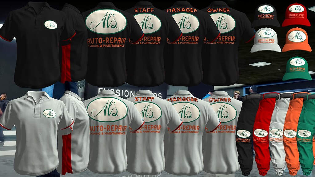 Al’s Auto Repair Uniform for Male and Female [Lore Friendly] [On Sale] - FiveM Releases - Cfx.re ...